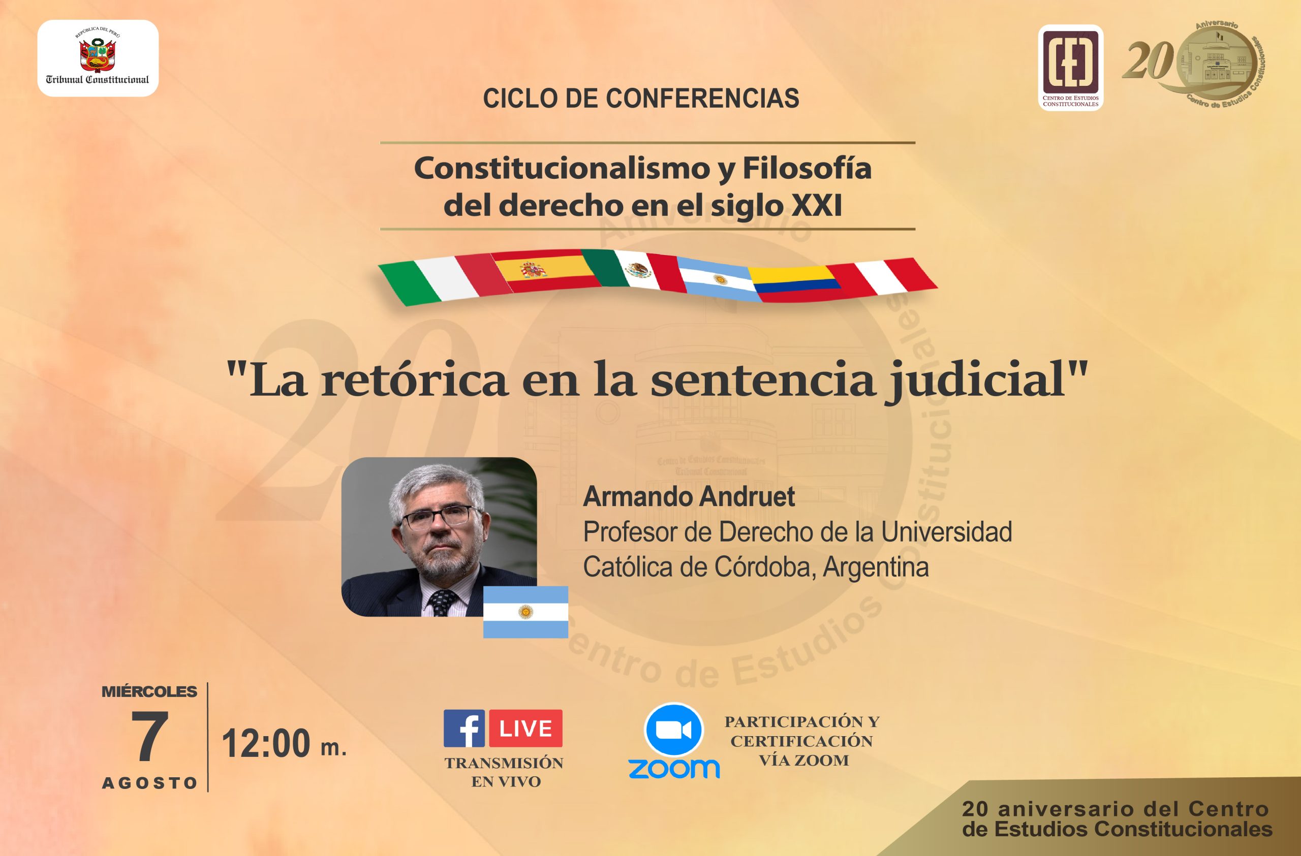 “LA RETÓRICA EN LA SENTENCIA JUDICIAL” ABORDARÁ EL CICLO DE CONFERENCIAS “CONSTITUCIONALISMO Y ...