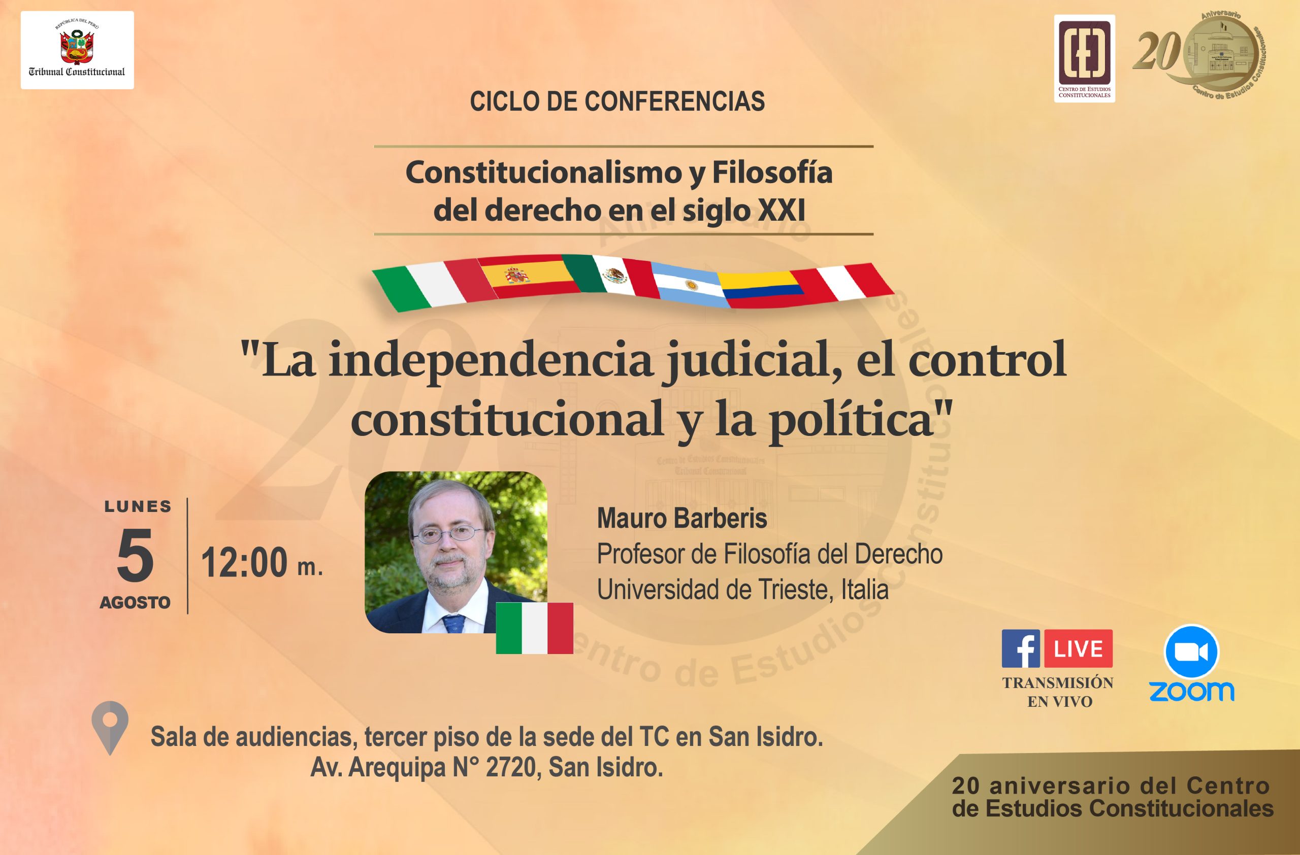 CONFERENCIA “LA INDEPENDENCIA JUDICIAL, EL CONTROL CONSTITUCIONAL Y LA POLÍTICA” ORGANIZA EL CEC ...